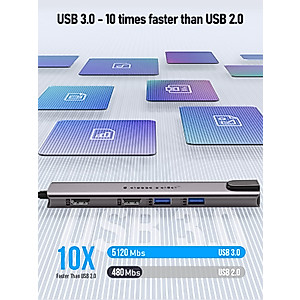 Lemorele 11 in 1 USB C Laptop Docking Station Dual Monitor Hub Adapter w/ 2 HDMI 4K, 100W PD, Ethernet, SD/TF, 2 USB 3.0, 2 USB 2.0, USB C 3.0 Data, for Dell HP Lenovo Surface Typc C Laptop