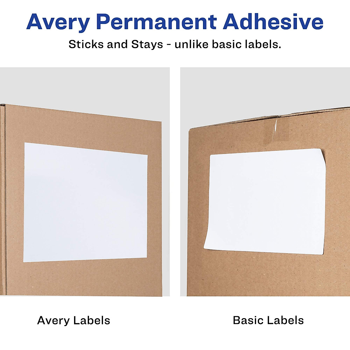 Avery Full Sheet Printable Shipping Labels, 8.5" x 11", White, 250 Blank Mailing Labels (95920)