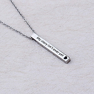 POTIY Semicolon Necklace Suicide Awareness Semicolon Gift My Story Isn't Over Yet Depression Suicide Mental Health Awareness Semicolon Inspirational Jewelry (Semicolon Necklace)