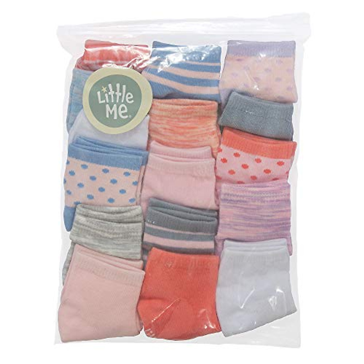 Little Me Baby Girl Socks, 16 Pairs, Multi, 0-24 Months