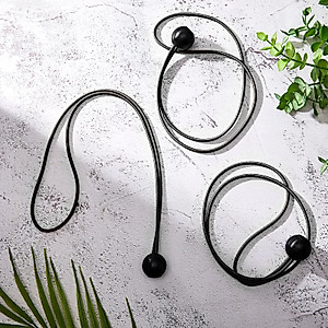 Woanger 12 Pcs Umbrella Strap for Parasol Patio Umbrella Bungee Strap with Ball for Multipurpose(Black)