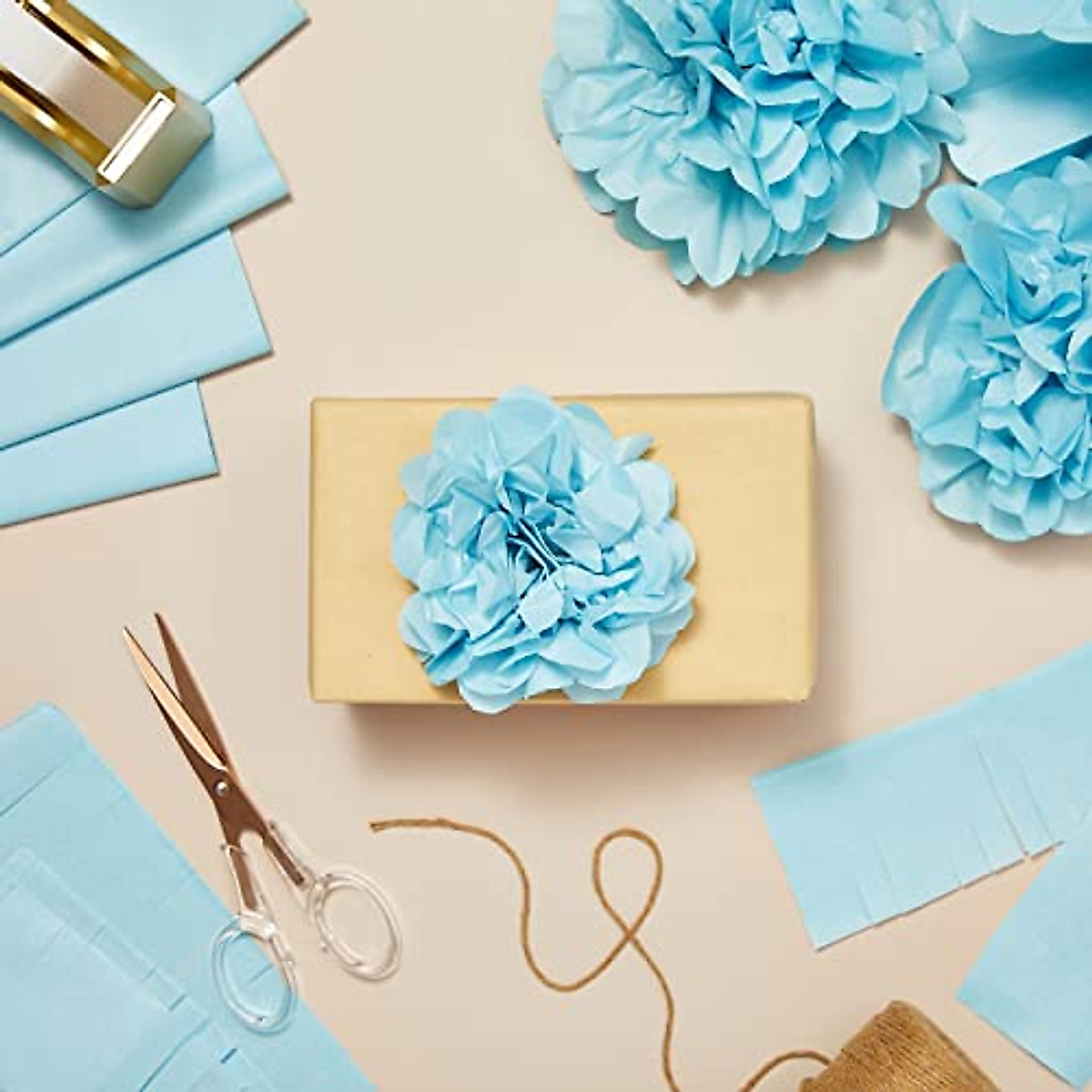 160 Sheets Blue Tissue Paper for Gift Wrapping Bags, Bulk Set for Birthday Party, Holidays, Art and Crafts (15 x 20 in)