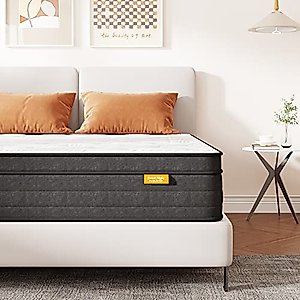 Sweetnight Full Size Mattress, 10-Inch Full Size Mattress in a Box, Gel Memory Foam and Individual Pocket Spring Hybrid Mattress, Full Bed Mattress for Cool Sleep, Supportive & Pressure Relief