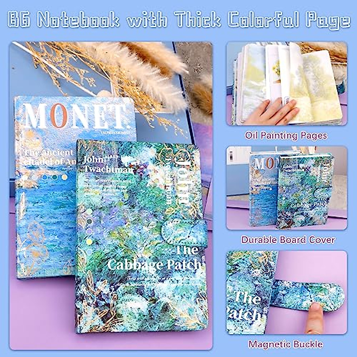 149Pcs Scrapbooking Supplies Kit, FHDUSRYO Vintage Aesthetic Scrapbook Kit, Bullet Junk Journal Kit with B6 Notebook Sticker Washi Tape, DIY Journaling Supplies Gift for Teen Girl Women(Blue 15”x9.4”)