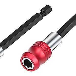 Drill Bit Extension, Mellbree 3-Pack Quick Release Magnetic Drill Bit Holder Tool Kit with 1/4” Hex Shank for All 1/4-Inch Drive Bits Three Lengths 2", 4" and 6"（Magnetic force does not transmit）