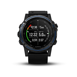 Garmin Descent Mk1, Watch-Sized Dive Computer with Surface GPS, Includes Fitness Features, Gray Sapphire with Black Band