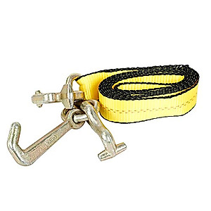 Fekuar 4Pcs 2" x 8' Truck Winch Tie Down Straps with RTJ Cluster Hook Heavy Duty Webbing Complete RTJ Strapes 3 Chain Link RTJ Cluster Hook Towing Truck Anchor Wrecker Tie Down