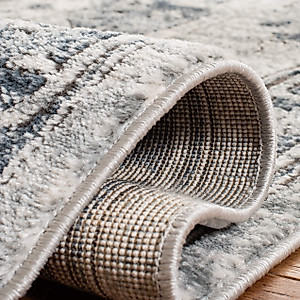 MARTHA STEWART x SAFAVIEH 9' x 12' Navy/Ivory MSR883N Denver Traditional Medallion Non-Shedding Area Rug