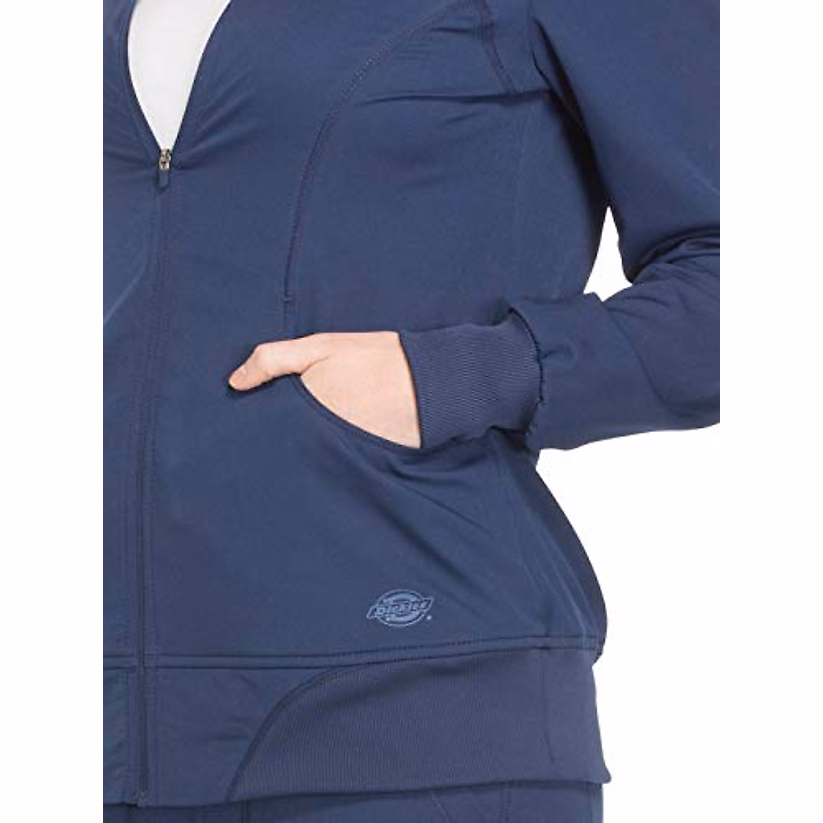 Dynamix Scrubs for Women, Athletic-Inspired Zip Front Jackets for Women with Four-Way Stretch and Moisture Wicking DK330, L, Navy