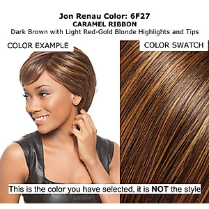 BUNDLE - 5 Items: Naomi Heat Friendly Synthetic Wig by Jon Renau, Christy's Wigs Q & A Booklet, HD Smooth Detangler, Synthetic Shampoo & Wide Tooth Comb - Color: 6F27