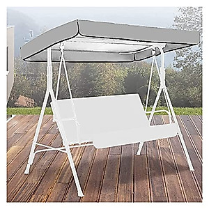 Replacement Garden Swing Cover Top Cover Waterproof Outdoor Swing Chair Awning Anti-UV Patio Hammock Cover Top Sun Shade Rainproof for 2/3-Seater-Swing 22.6.21