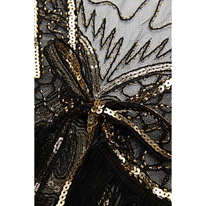 BABEYOND 1920s Shawl Wraps Gatsby Beaded Evening Cape Bridal Shawl for Evening Dresses Wedding Party (Gold Black)