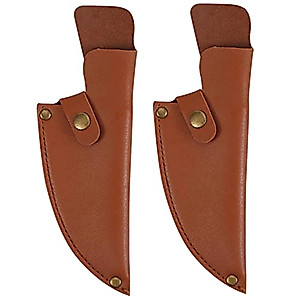 UPKOCH 4 pcs Scabbards Leather Cover Blades Protector or Portable Sleeves Sheaths Sheath Camping Heavy Reusable Hef Cutters Protectors Case Household Scabbard Universal Brown Chef