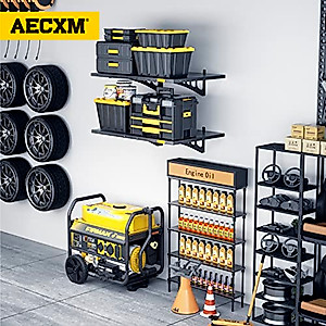 Aecxm 2pack-2x3ft Garage Storage Wall Garage Shelves Garage Storage Rack Garage Shelves Heavy Duty Sturdy Wall Shelves (Black)