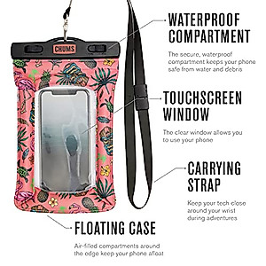 Chums Floating Phone Protector – Smartphone Touchscreen Waterproof Pouch with Removable Lanyard (Green)