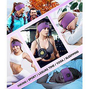 MUSICOZY Bluetooth 5.2 Headband Sleep Headphones Headband Headphones Sports Wireless Music Earphones Eye Mask Earbuds for Workout Running Travel Yoga Mom Women Cool Gadgets Unique Gifts