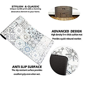 Kitchen Mat Set, Anti Fatigue Set of 2 Waterproof Cushioned Soft Kitchen Rugs Non-Slip Back Comfort Floor Mats Washable Oil Proof Doormat Bathroom Runner Area Rug Carpet