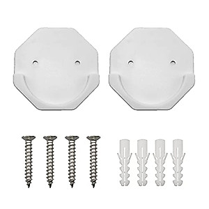 Curtain Rod Holder MEETOOT 2pcs Shower Curtain Rod Mount Holder For Wall Adhesive Bathroom Shower Rod Tension Retainer Hexagonal White with Screws DIY Shower Rod