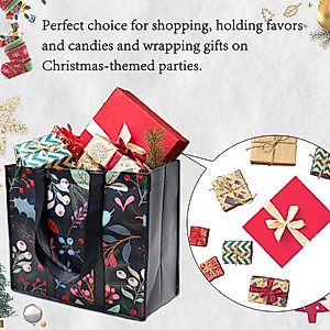 BeeGreen Christmas Reusable Bags 12 Pack with Reinforced Handles and Removable Bottom Foldable Extra Large Tote Bag Bulk for Kitchen Groceries Shopping Bags Reusable Produce Bags