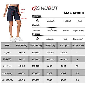 Women's Lightweight Hiking Cargo Shorts Quick Dry Athletic Shorts for Camping Travel Golf with Zipper Pockets Water Resistant Navy