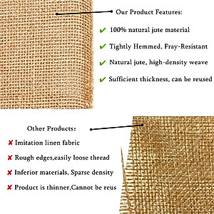 100% Natural Jute Burlap Table Runner 12" X108''- Rustic Wedding Party Decoration Table Runner Decoration - Dining Table Runner Roll - Kitchen Table Runner - Baby Shower Reception Jute Table Runner