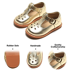 Felix & Flora Toddler Little Gold Girl Mary Jane Dress Shoes Size 9 - Ballet Flats Girl Party School Wedding