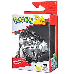 Pokemon 25th Celebration 3-inch Silver Bulbasaur Figure - Pokemon Fan Must Have Toy - Officially Licensed 25th Anniversary Product from Jazwares
