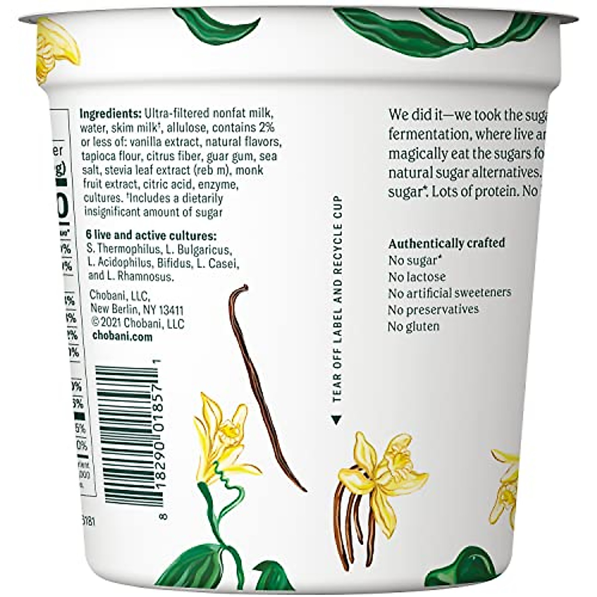 Chobani® Zero Sugar* Vanilla 32oz