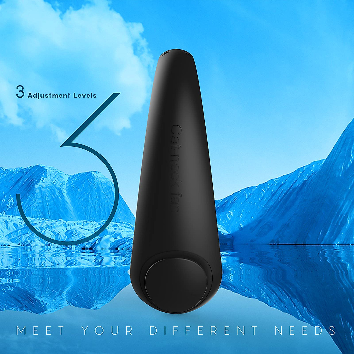 AOBOR Portable Neck Fan, 4000mAh Leafless USB Hanging Neck Fan, Wearable Personal Fan, Rechargeable, Black