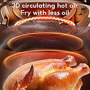 Silver Crown Deep Air Fryer – Electric Hot Air Fryer with Digital Display & XL Capacity, 1400 Watts, Instant Healthy & Low Calorie Cooking Essentials, Oilless Meals, Kitchen Countertop Accessories