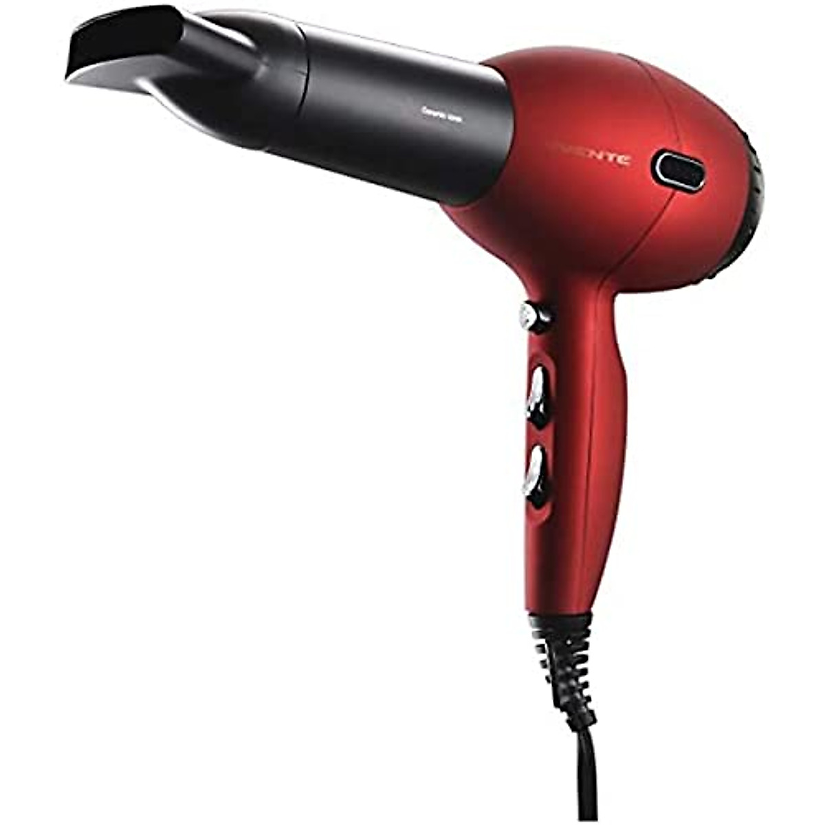 Ovente 1875 Watt Professional Hair Dryer with Diffuser, Ionic & Tourmaline Technology, For Body, Volume & Smoothing, Concentrator Attachment & Travel Bag, Lightweight for Home Use, Black & Red X3400BR