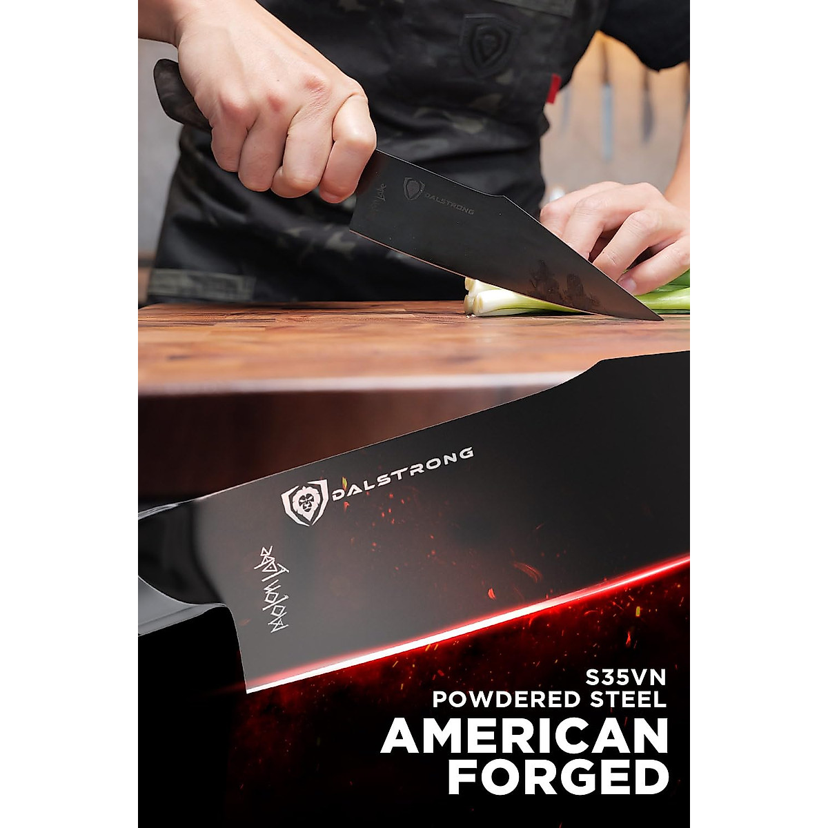 Dalstrong Santoku Knife - 7 inch - Spartan Ghost Series - Premium American Forged S35VN Powdered Steel Kitchen Knife - Razor Sharp Kitchen Knife - Maple & Red Resin Handle - Vegetable Knife - Sheath