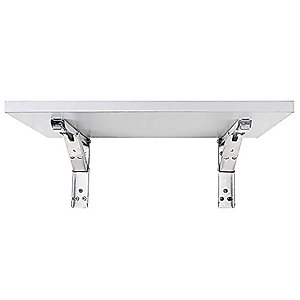 PIBM Stylish Simplicity Shelf Wall Mounted Floating Rack Shelves Stainless Steel Foldable Dining Table Bookshelf Waterproof Antirust Save Space Bearing Strong,4 Sizes, White ,