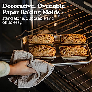 Regency Wraps Loaf Pans, Small, 4" X 2" x 2", 4 Pack, Disposable Stand Alone Baking Molds for Quick Breads, Banana and Zucchini