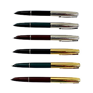Ranvi Hero 616 Fountain Pen With Iridium Tipped Nib.3 PCS Golden Cap, 3 PCS Sliver Cap.