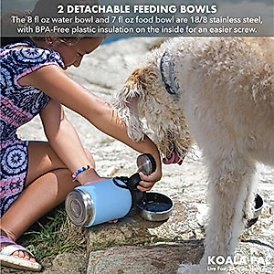 KOALA PAL 32oz Portable Dog Water Bottle w/Dog Bowls, Dog Travel Water Bottle + Travel Dog Bowls, Human and Dog Water Bottle, Dog Water Bowl Dispenser, Dog Travel Bowl, Travel Accessories for Dogs