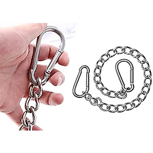 ANPTGHT 2pcs Hanging Chair Chain Hammock Chain with Carabiners Stainless Steel Swing Chain Extension Heavy Duty Porch Swing Hanging Kit for Hammock Chair, Punching Bag, Swing Chair