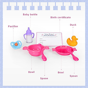 16" Washable Reborn Baby Doll - Lifelike Handmade Silicone Doll with Doll Accessories for Girls Boys Kids