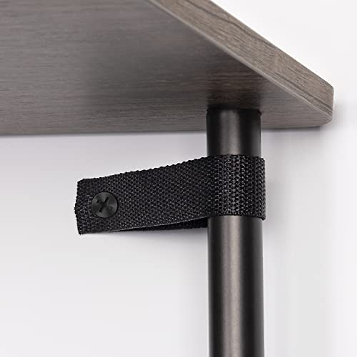 MXARLTR 5 Tiered Bookshelf, Ladder Shelf Etagere Bookcase, Wood and Metal Ladder Bookshelf, Display Freestanding Open Storage Rack for Living Room Bedroom Bathroom Kitchen Office, Gray Oak