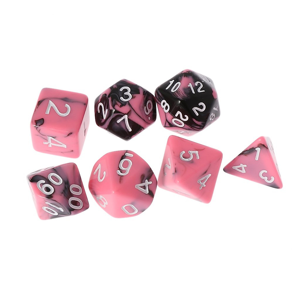 HELYZQ 7pcs/Set Dice for TRPG D4-D20 Multi-Sided Dices Polyhedral