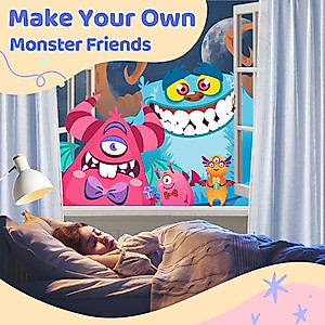 Dcuminkel Make-A-Face Stickers - 50 Sheets Kids Sticker Craft, Monster Theme Party Favor Stickers for Kids, Keep Kids Busy Activity Bulk, 10 Styles for Party School Class, Goodie bag Idea, Gift