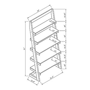 Furniture of America Gleim Transitional Wood 5-Shelf Bookcase in Natural Tone