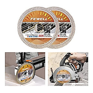 FEWELL 4 Inch Porcelain Diamond Blade Super Thin Diamond Tile Blade 3 Pcs/Lot for Cutting Porcelain Tiles Ceramic
