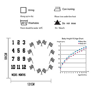 F-FUN SOUL Race Car Flags Baby Monthly Milestone Blanket 48x40in Racing Sports Theme Nursery Blanket Newborns Mom Gifts Baby Shower Growth Tracker with Bonus Marker DSFS130