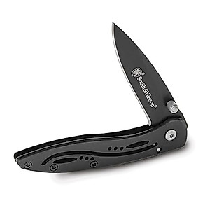 Smith & Wesson CKLPB 5.3in High Carbon S.S. Folding Knife with a 3.2in Drop Point Blade and Stainless Steel Handle for Outdoor, Tactical, Survival and EDC, Multi, One Size