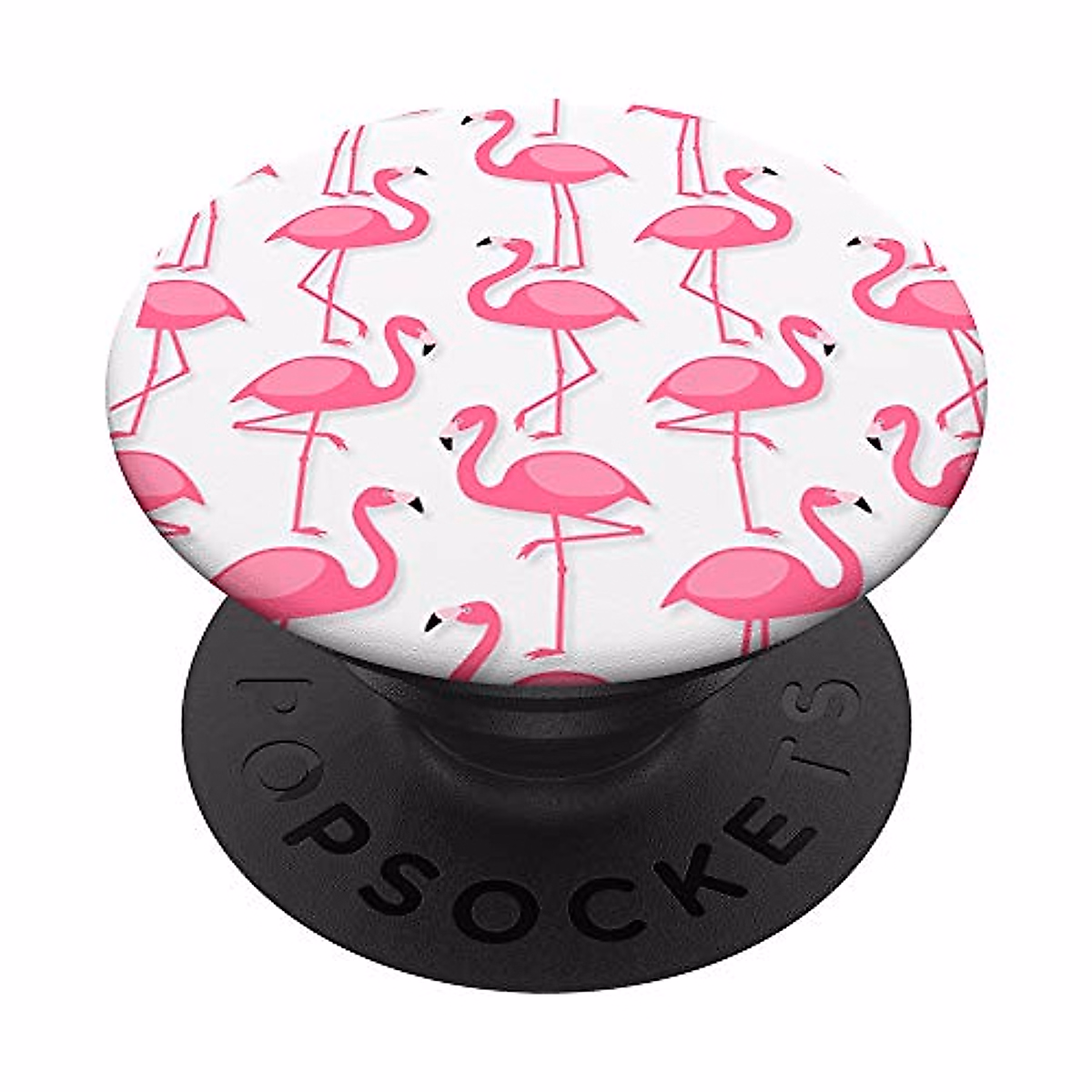 Pink Flamingo Flamenco Party White Background PopSockets Swappable PopGrip