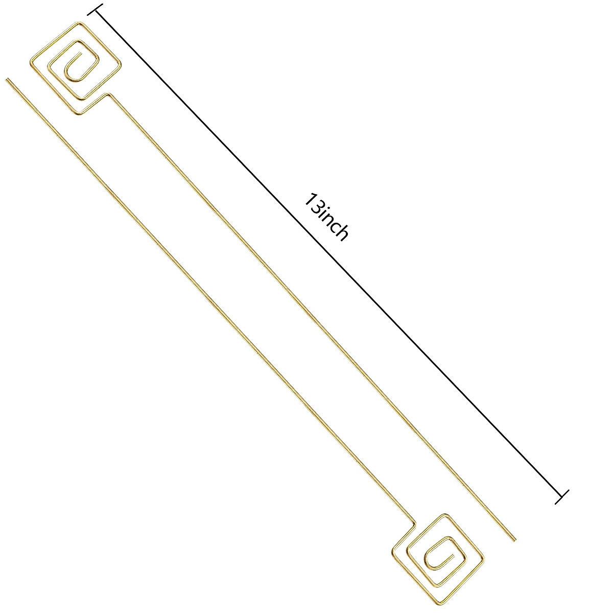 Mezchi 100 Pcs Metal Wire Floral Picks, 13 Inch Gold Place Card Holder Stand Picks, 10 Styles Wire Photo Menu Note Holder, Gift Card Holder for Wedding and Party Favor