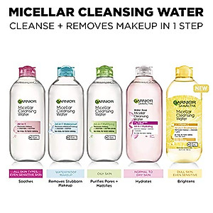 Garnier SkinActive Micellar Water For Waterproof Makeup, Facial Cleanser & Makeup Remover, 13.5 fl. oz, 1 count (Packaging May Vary)