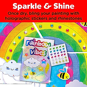 Faber-Castell Rainbow Vibes Wall Art Craft Kit - Paint and Decorate Your Own Unicorn Canvas Art, Unicorn Painting Kit for Kids, Arts and Crafts for Ages 6-8+, Purple