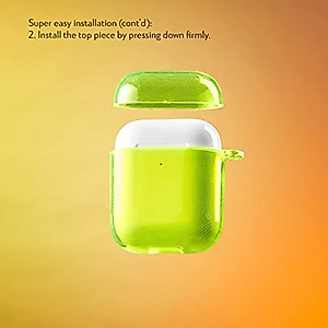 SteepLab Neon Highlighter Case for AirPods (1st Gen & 2nd Gen) - The Grippy Jelly Case Cover (Conspicuous Neon Yellow)